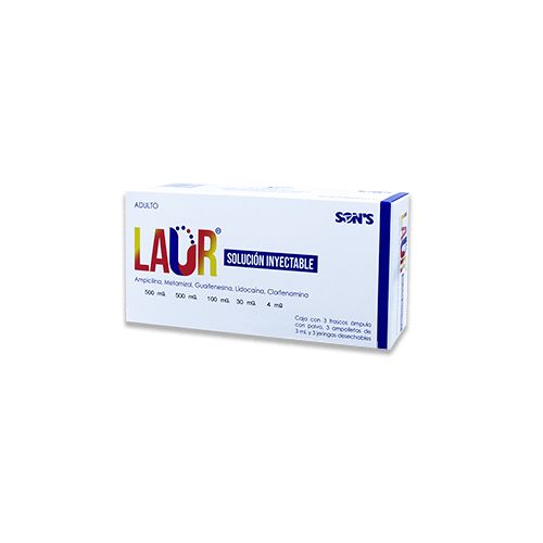 AMPICILINA/METAMIZOL/GUAIFENESINA/LIDOCAINA/CLORFENAMINA, 3 amp 3 ...